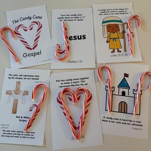 The Candy Cane Gospel Cards or Mini Coloring Book Bible Sunday School ...