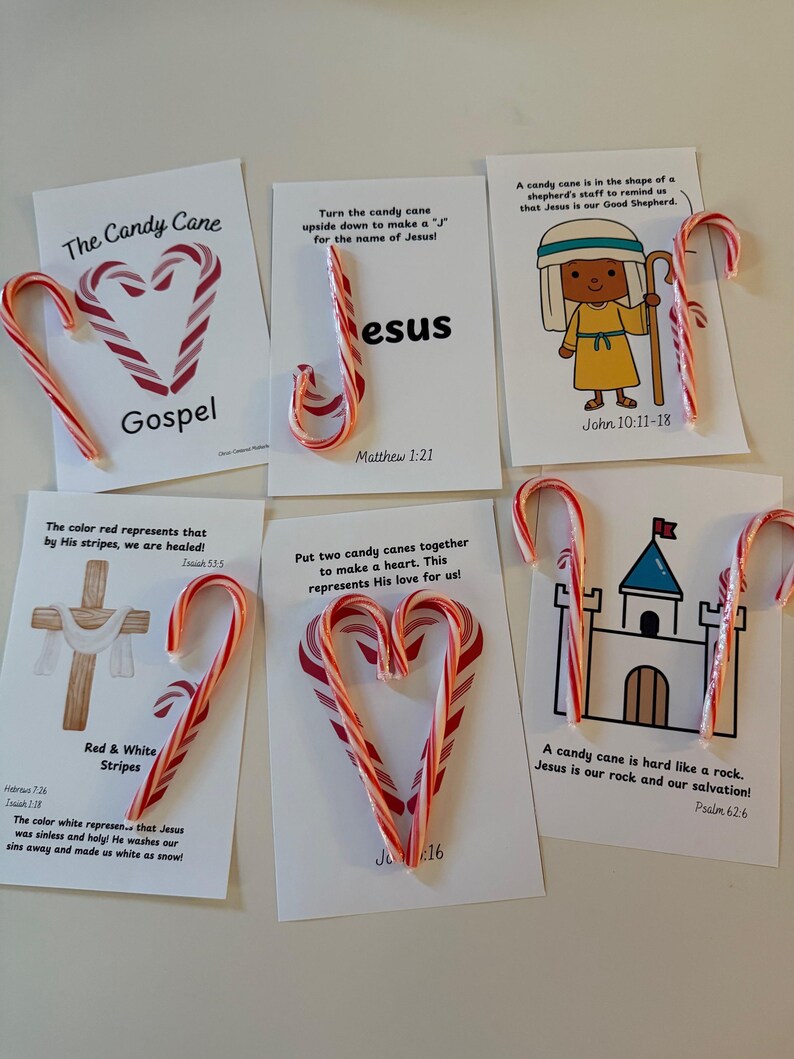 The Candy Cane Gospel Cards or Mini Coloring Book Bible Sunday School ...