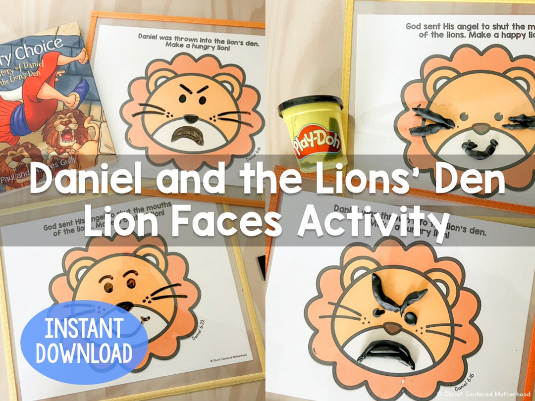 Daniel and the Lions' Den Lion Face Bible Activity Play-doh or Dry ...