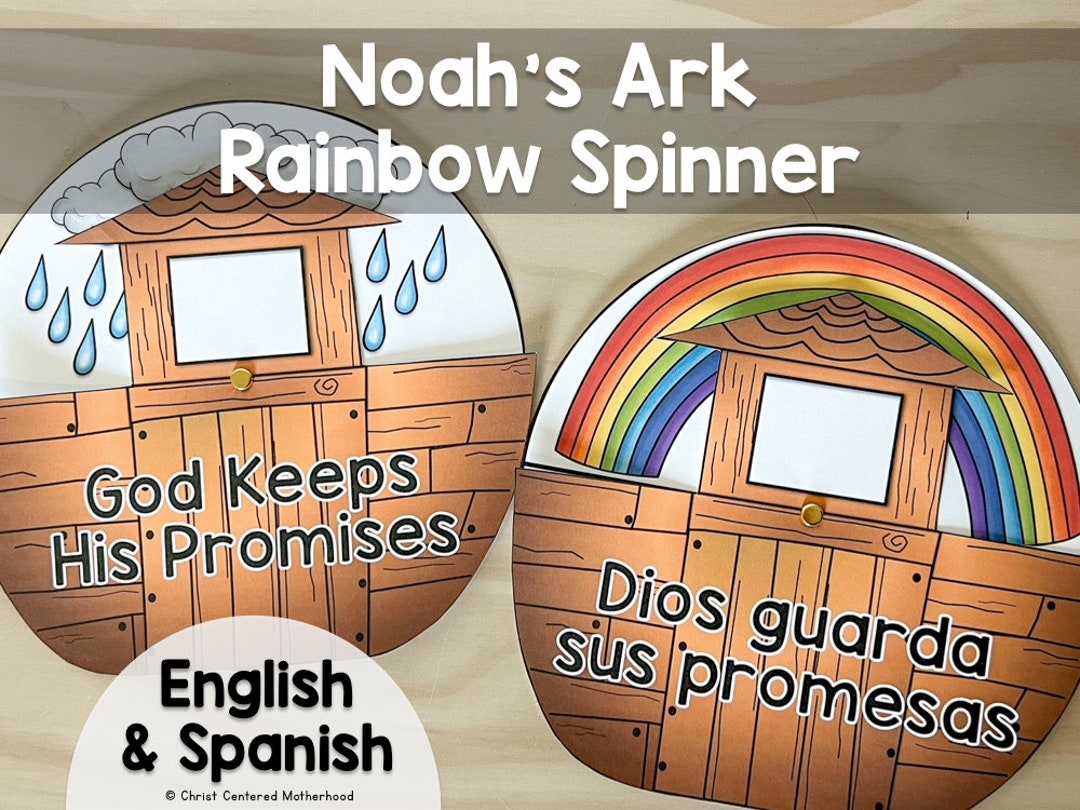 Noah's Ark Bible Story Rainbow Spinner for Retelling Perfect Craft for ...