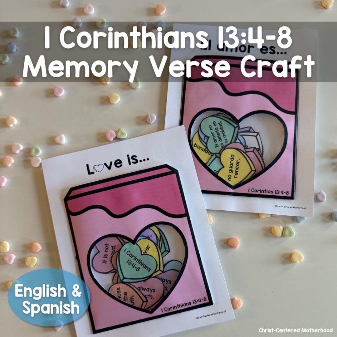 Love Is...1 Corinthians 13:4-8 Memory Verse Activity Bible Verse ...