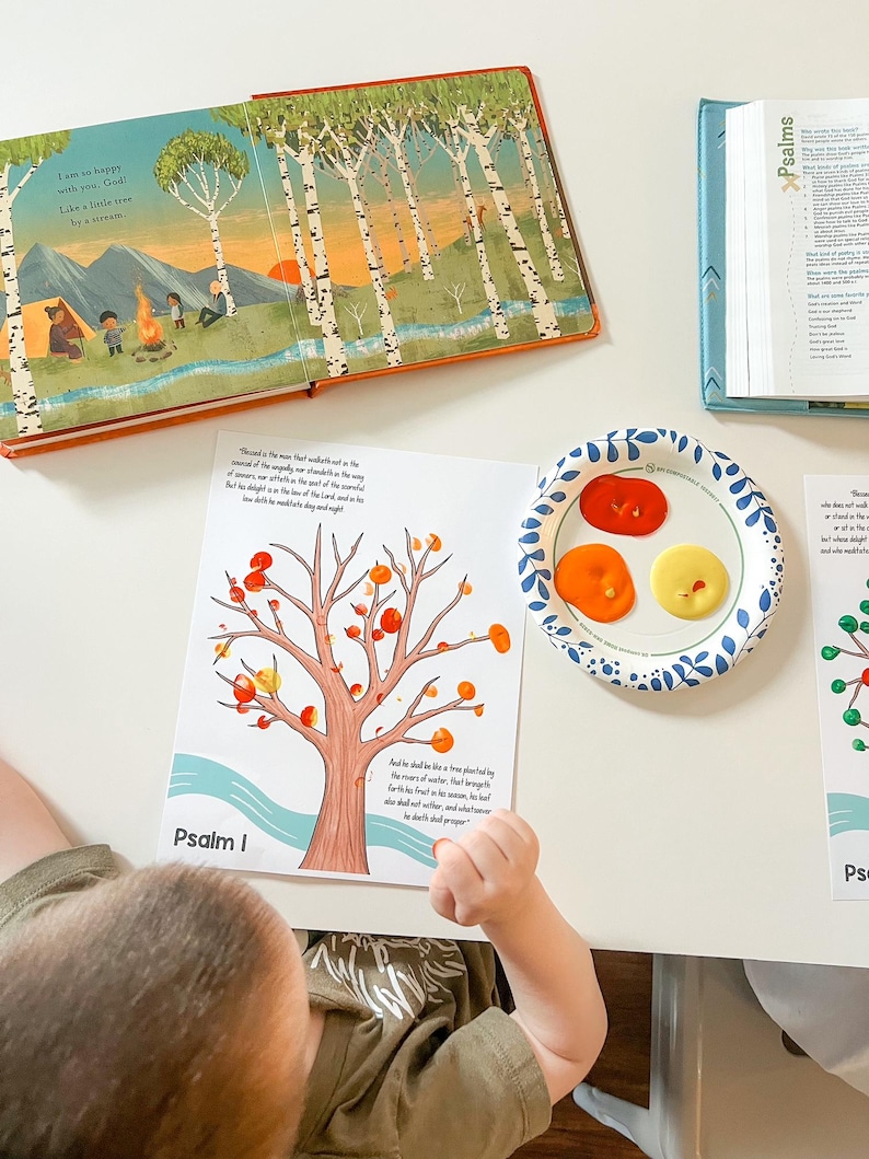Tree Fingerprint Craft for Psalm 1 Sunday School English & Spanish NIV ...