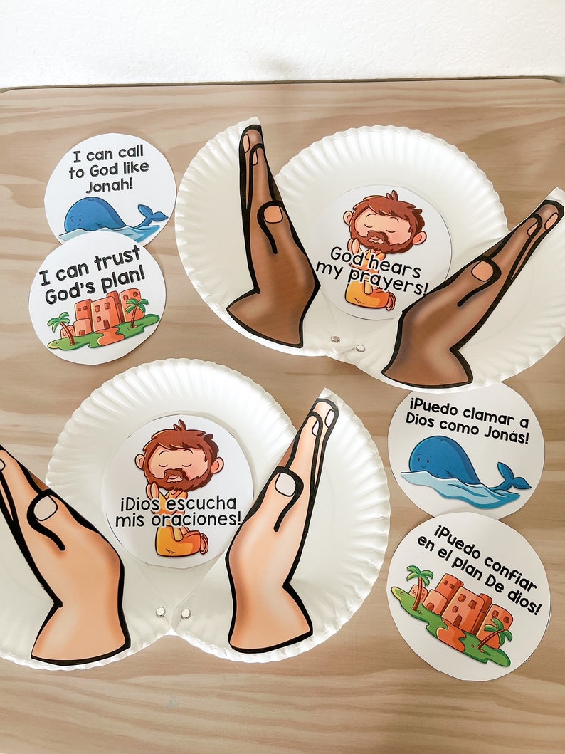 Jonah and the Big Fish/whale Bible Prayer Craft Printable English AND ...
