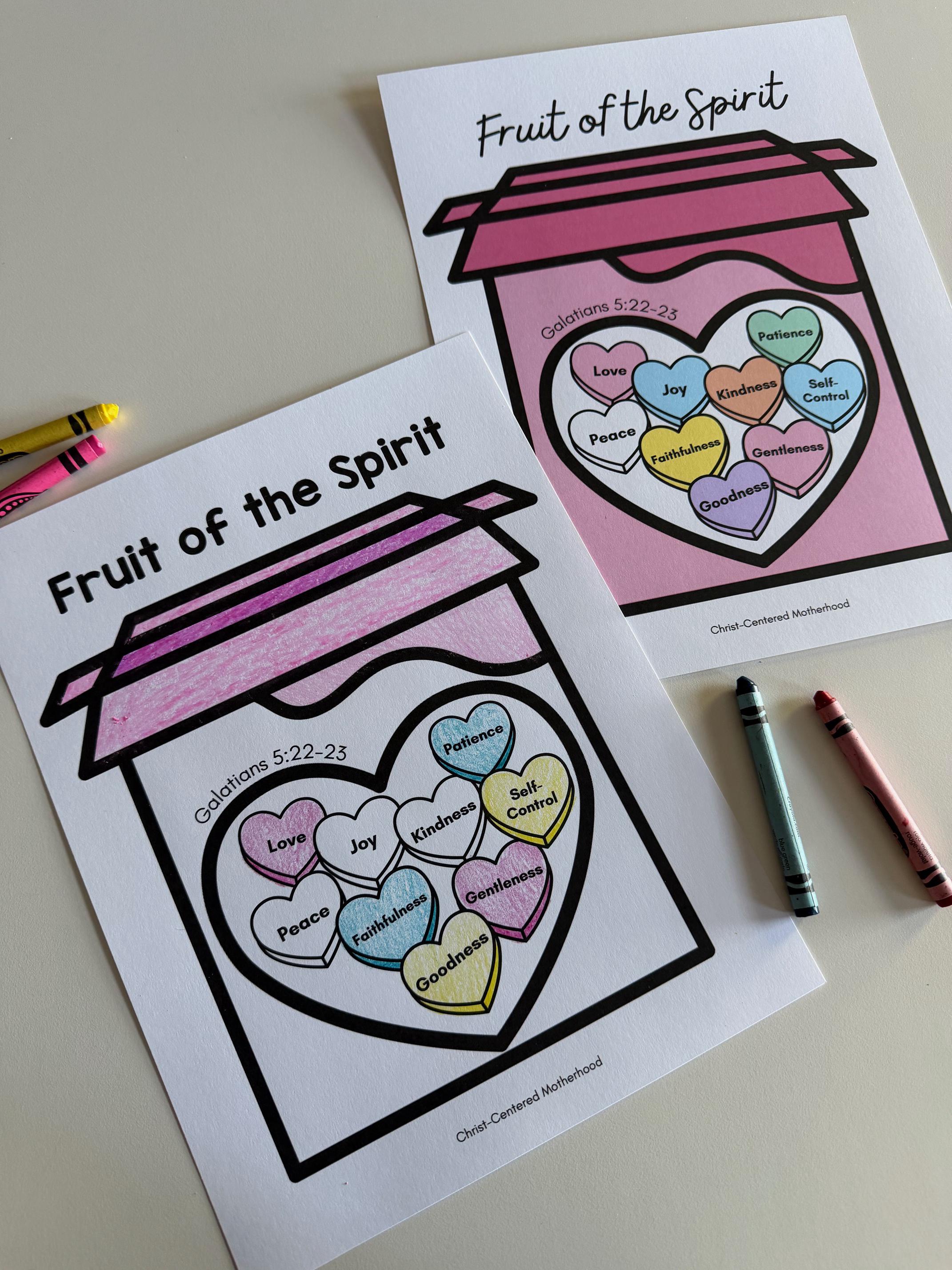 Fruit of the Spirit Coloring Page and Poster Galatians 5:22-23 NIV, ESV ...