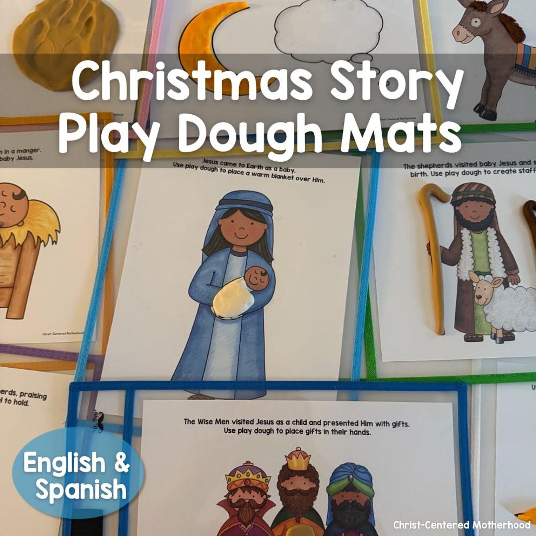 Birth of Jesus - Christmas Story Play Dough Mats Bible Activity for ...