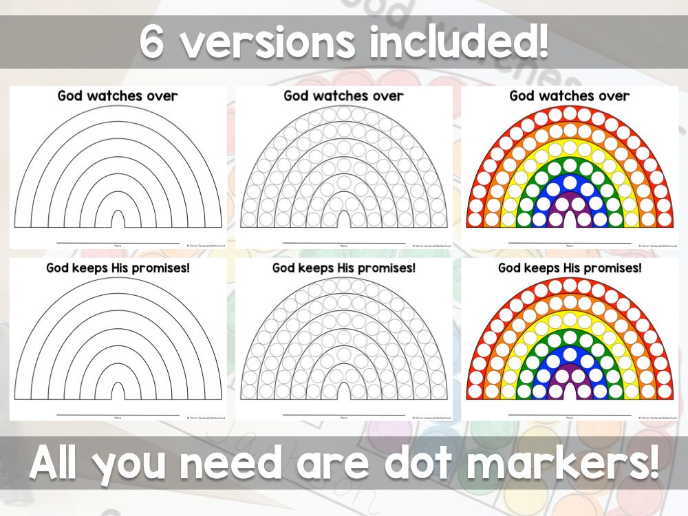 Noah's Ark Rainbow Promise Dot Marker Activity - Etsy