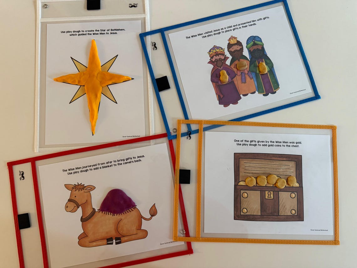Birth of Jesus - Christmas Story Play Dough Mats Bible Activity for ...