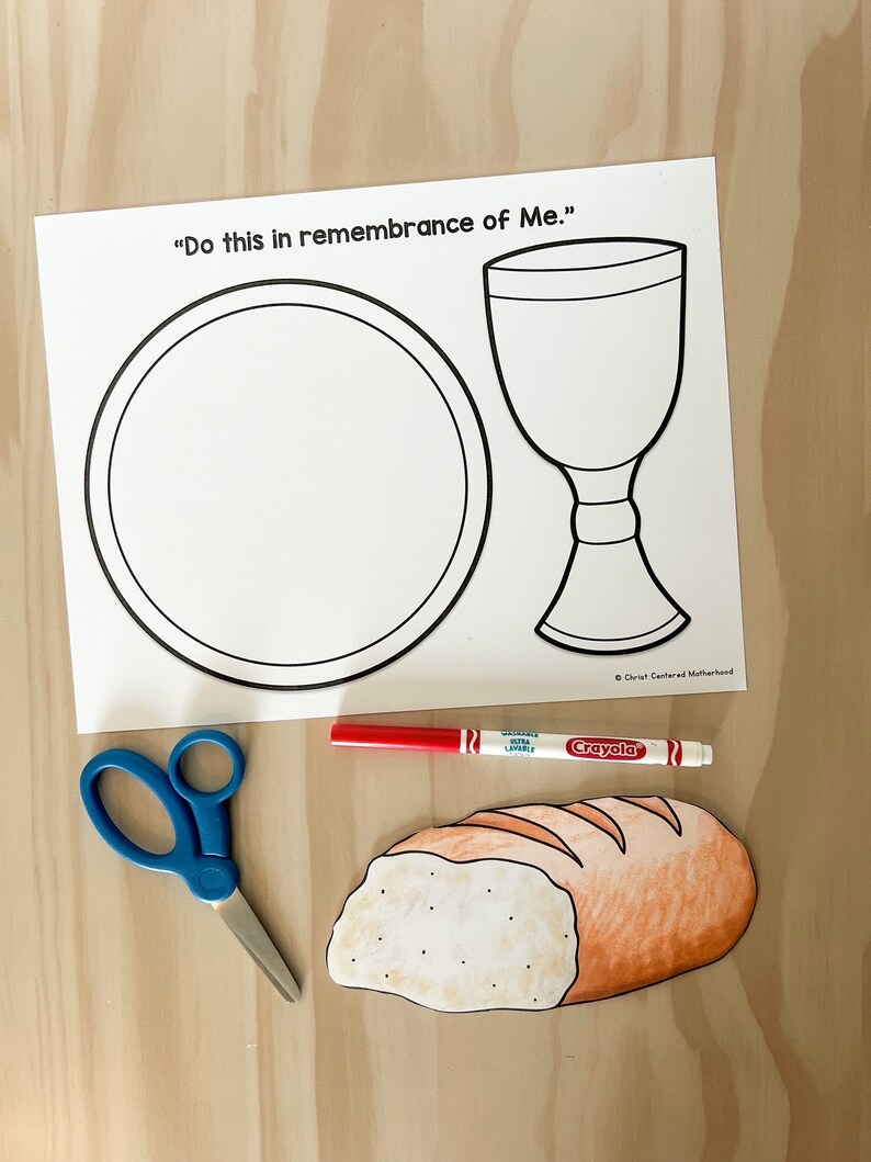 The Last Supper Communion Craft/activity for Kids Easter Sunday School ...