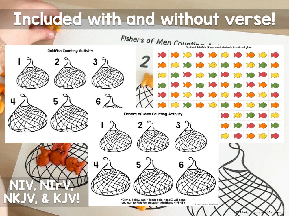 Fishers of Men Counting Activity With Rainbow Goldfish - Etsy