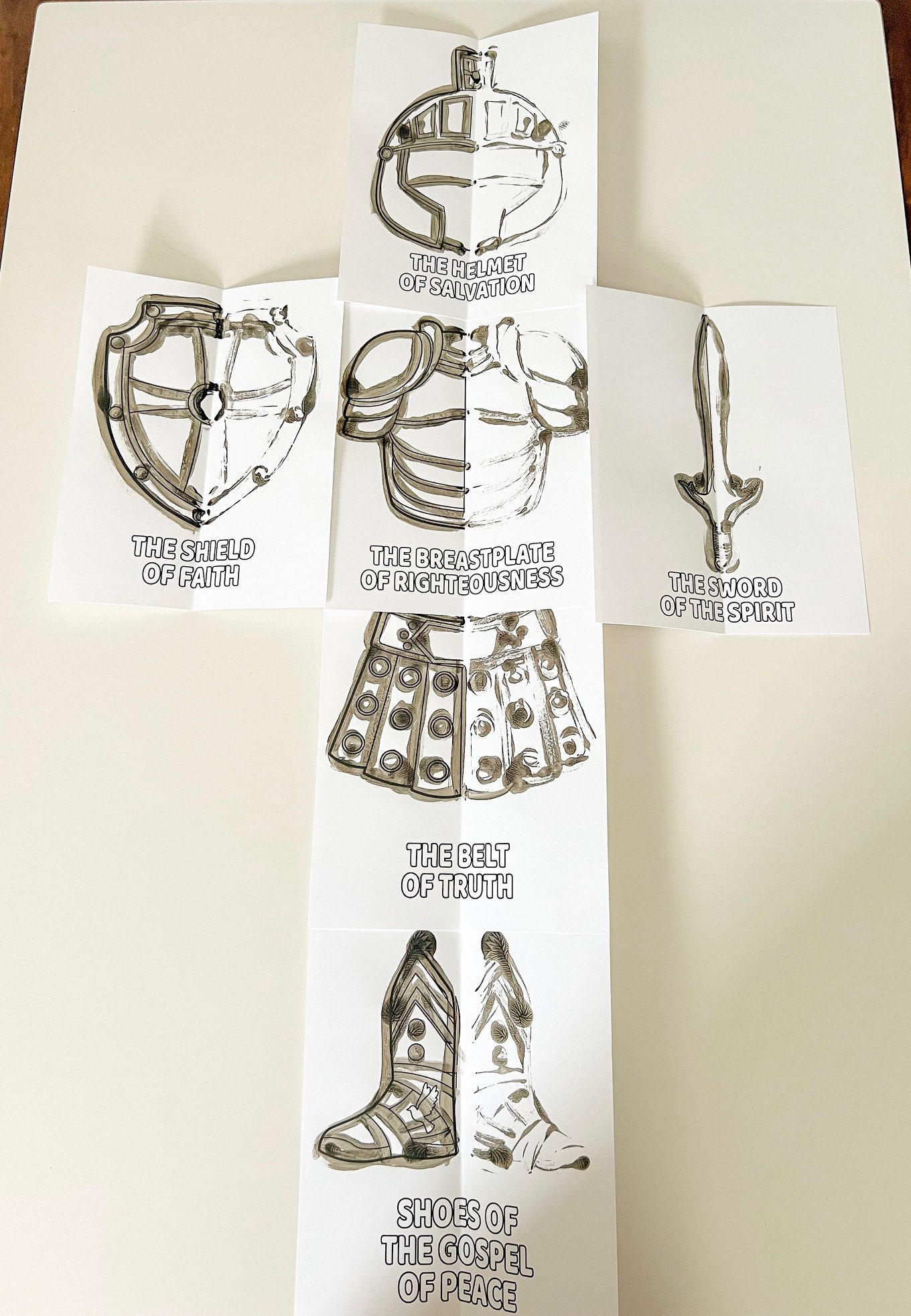 Armor of God Interactive Symmetry Activity Math Sunday School Church ...