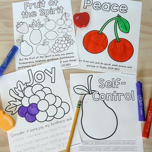 Fruit of the Spirit Galatians 5 Coloring and Memory Verse Tracing Pages ...