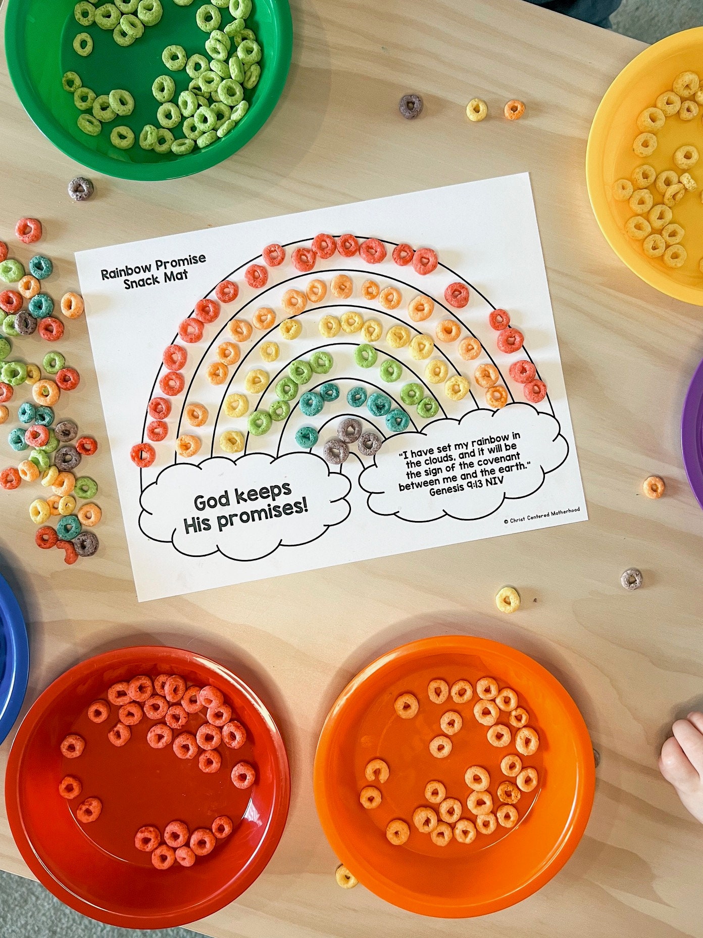 Noah's Ark Rainbow Promise Fruit Loop Snack Mat Activity - Etsy