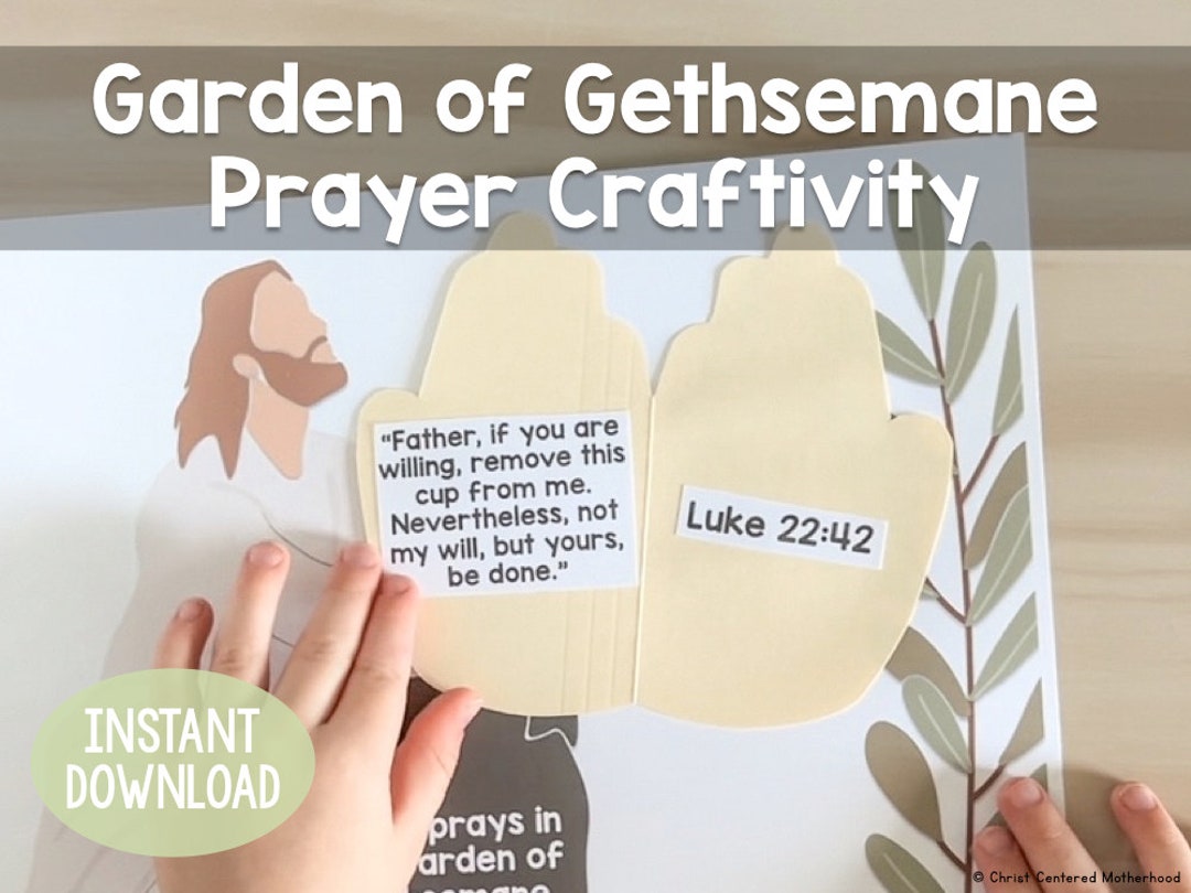 Jesus' Garden of Gethsemane Prayer Easter Craftivity for Church or Home ...