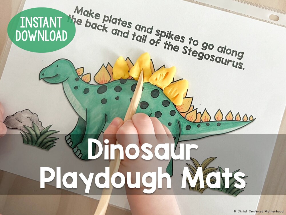 Dinosaur Interactive Playdough Mats Digital Download - Etsy