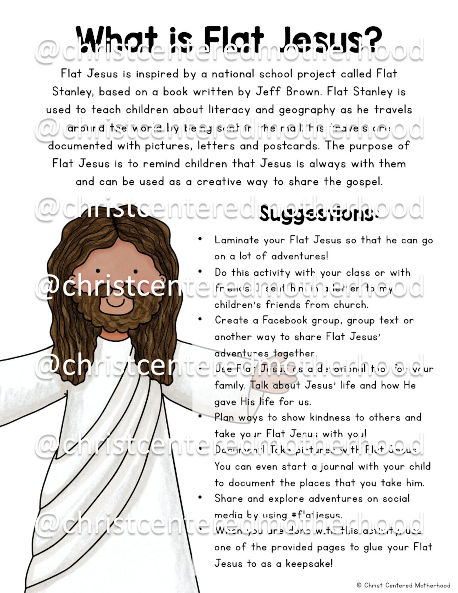 Flat Jesus Project (inspired by Flat Stanley) Church or Home Activity ...