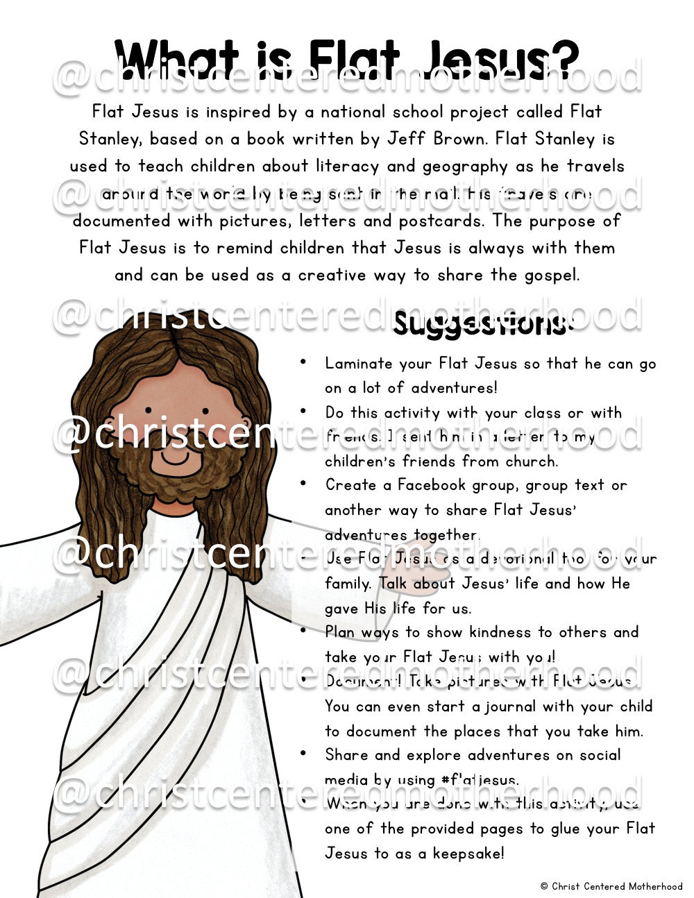 Flat Jesus Project (inspired by Flat Stanley) Church or Home Activity ...