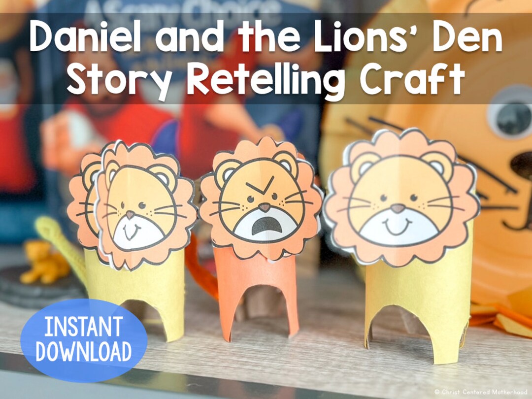 Daniel and the Lions' Den Bible Story Retelling Craft for Church or ...