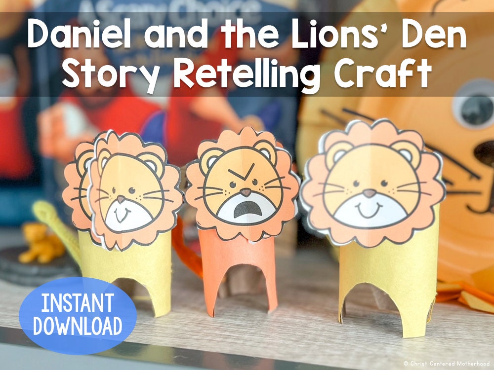 Daniel and the Lions' Den Bible Story Retelling Craft for Church or ...