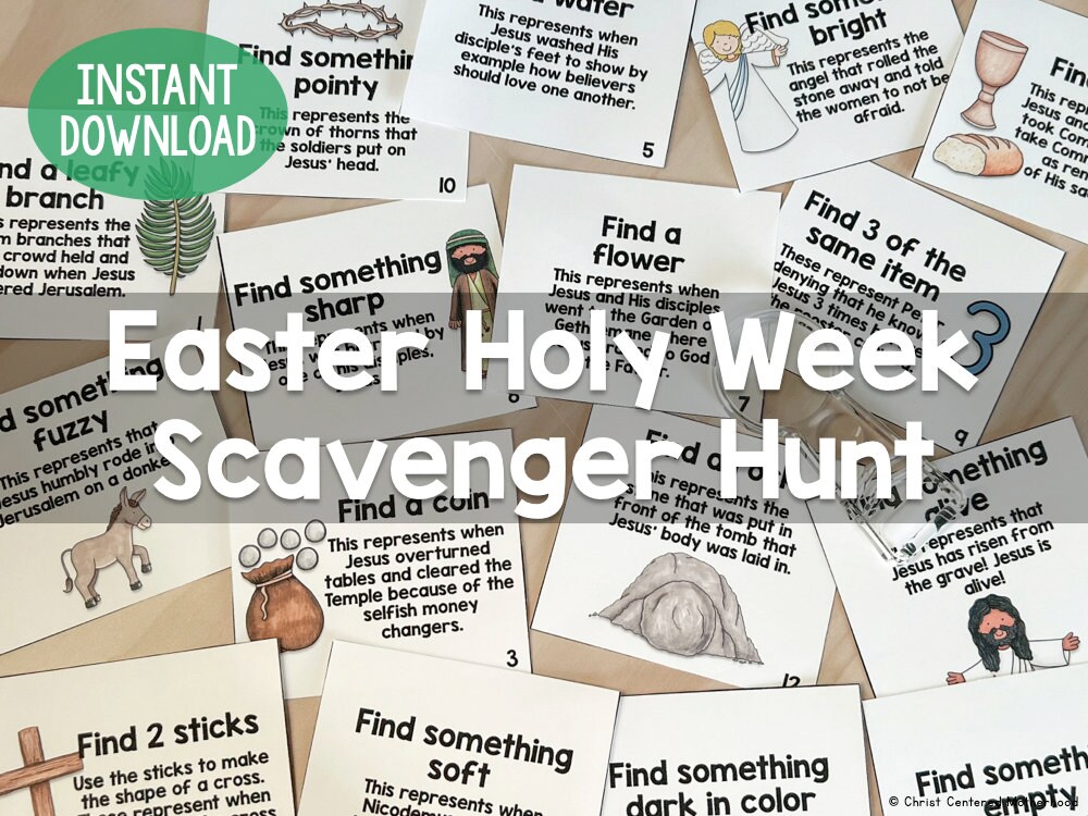 Easter Holy Week Scavenger Hunt for Kids Great for Sunday School and ...