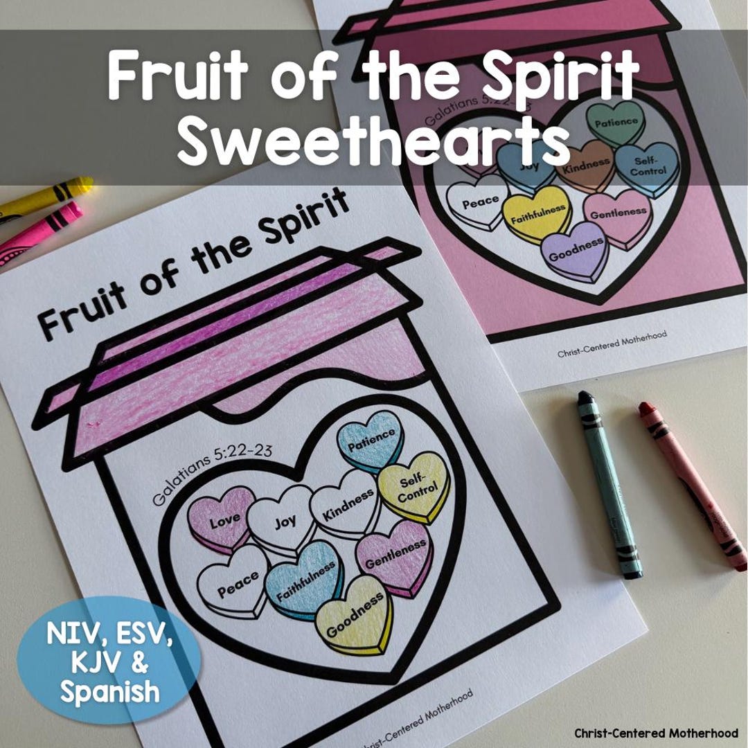 Fruit of the Spirit Coloring Page and Poster Galatians 5:22-23 NIV, ESV ...