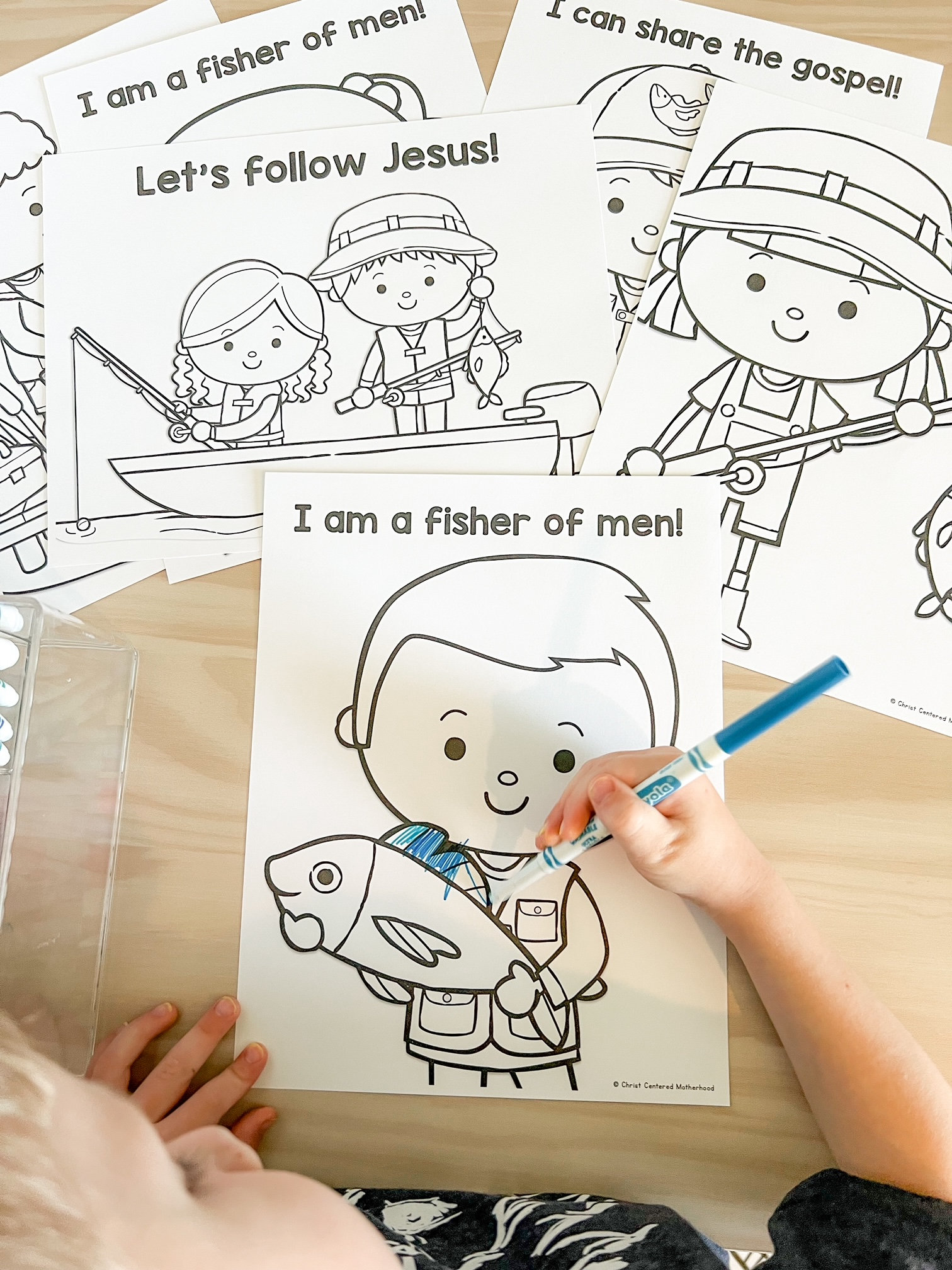 Fishers of Men Coloring Pages & Memory Verse Activity NIV ESV KJV - Etsy