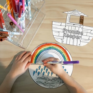 Noah's Ark Bible Story Rainbow Spinner for Retelling Perfect Craft for ...