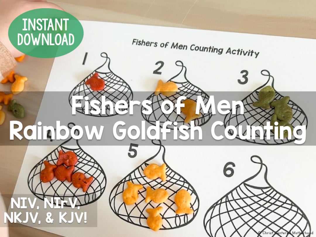 Fishers of Men Counting Activity With Rainbow Goldfish - Etsy