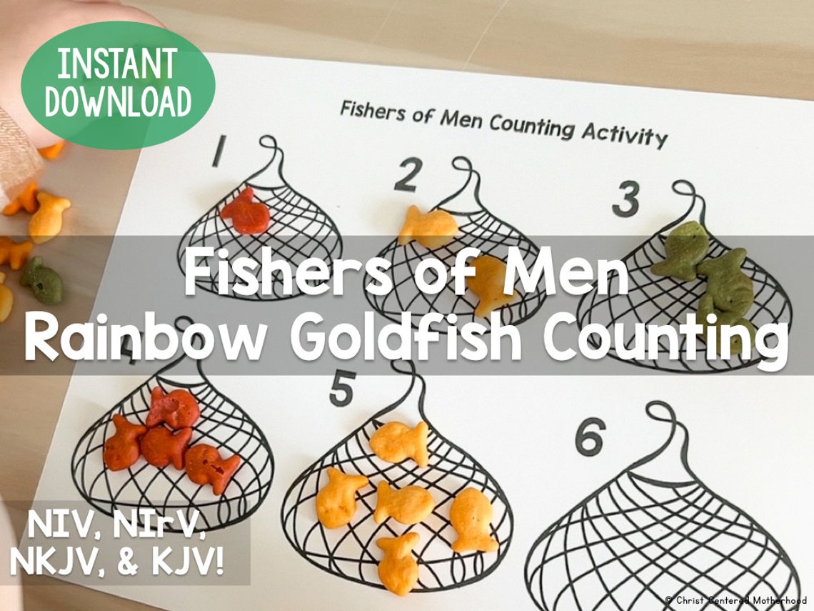 Fishers of Men Counting Activity With Rainbow Goldfish - Etsy