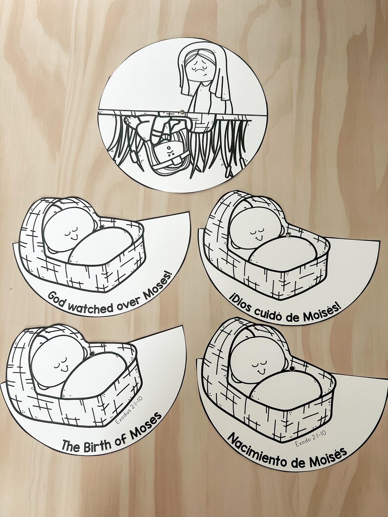 Birth of Moses Exodus Bible Story Spinner for Church Sunday School ...