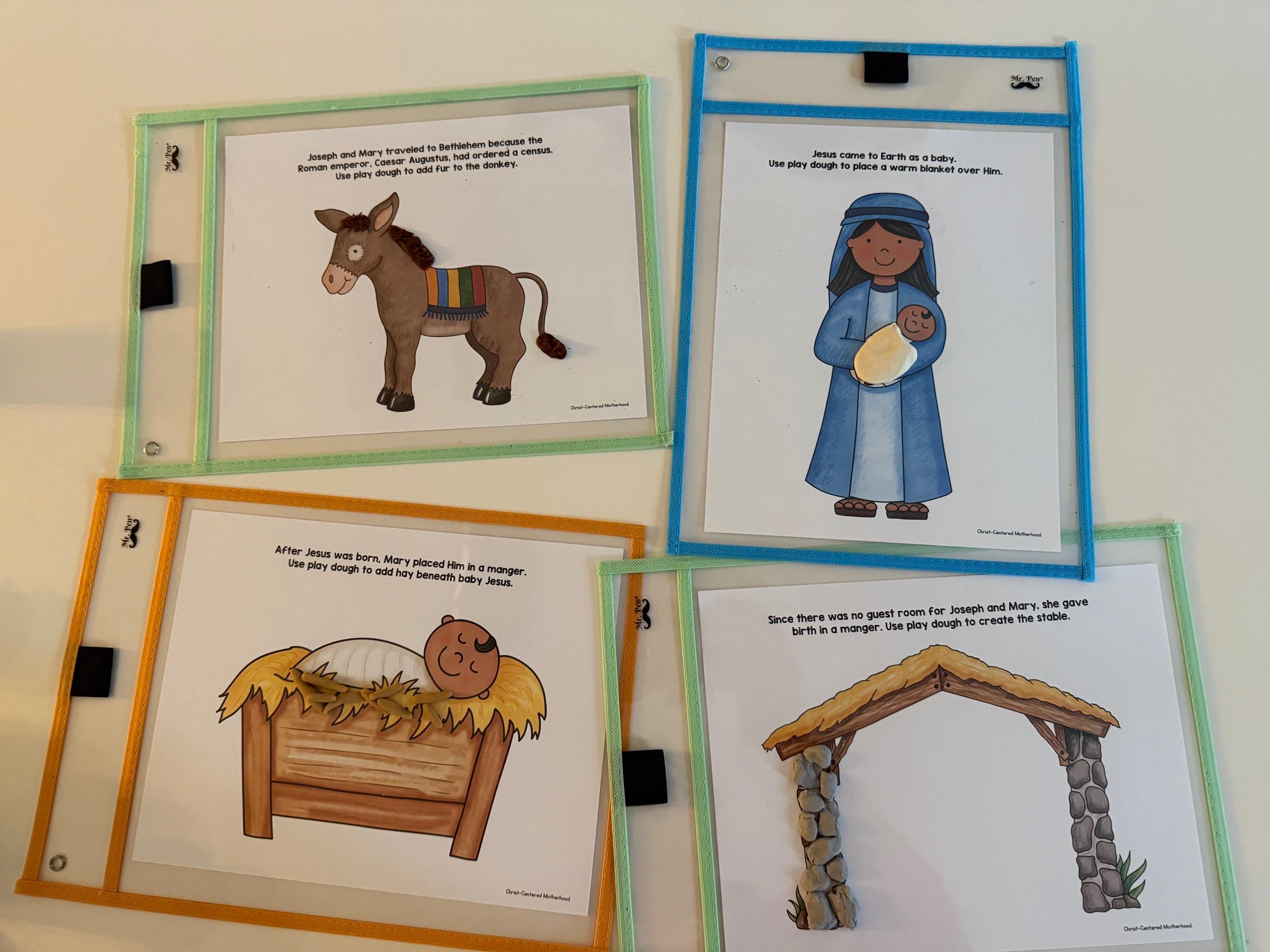 Birth of Jesus - Christmas Story Play Dough Mats Bible Activity for ...