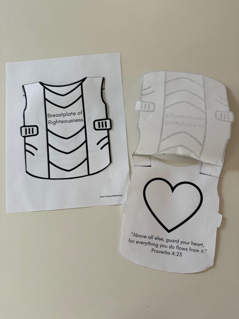 Breastplate of Righteousness Armor of God Printable Coloring Activity ...
