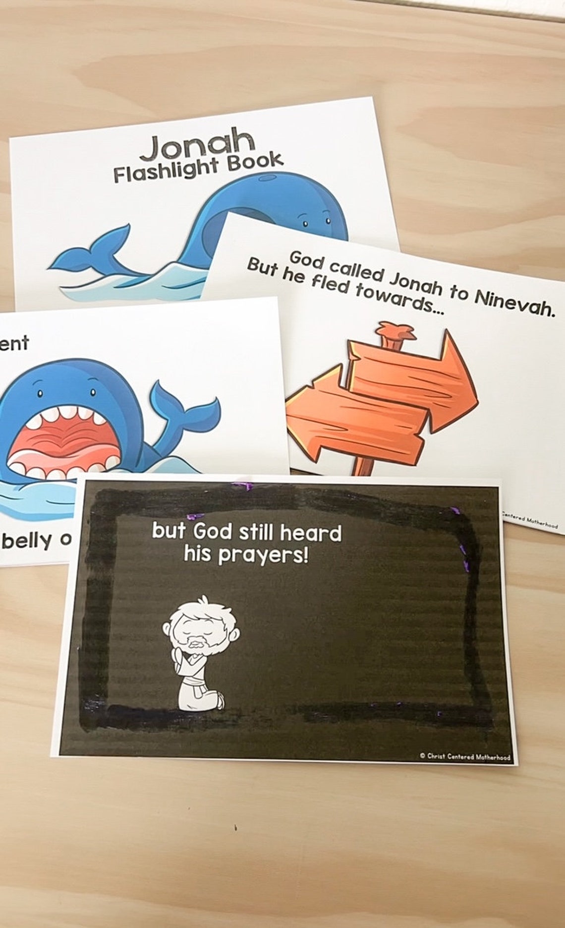 Jonah & the Big Fish Flashlight Activity Shine-a-light Bible Lesson ...