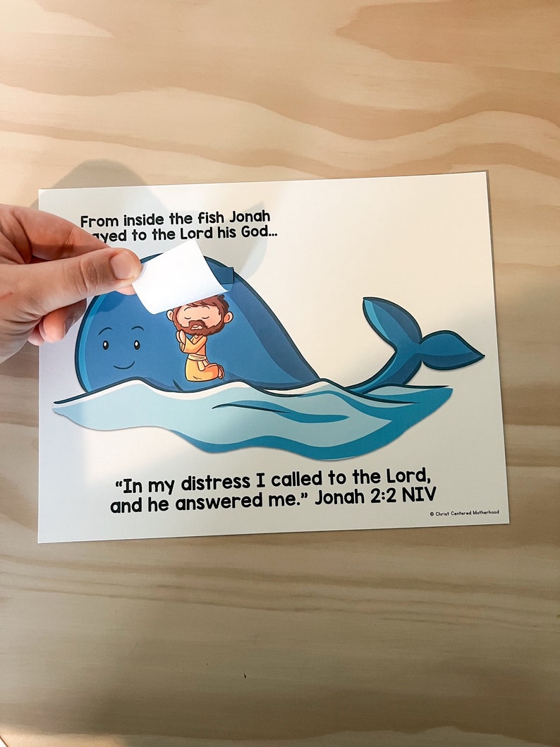 Jonah & the Big Fish Lift-the-flap Bible Verse Printable Activity NIV ...