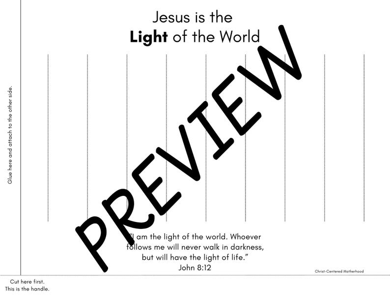 Jesus is the Light of the World John 8:12 Paper Lantern Craft Sunday ...