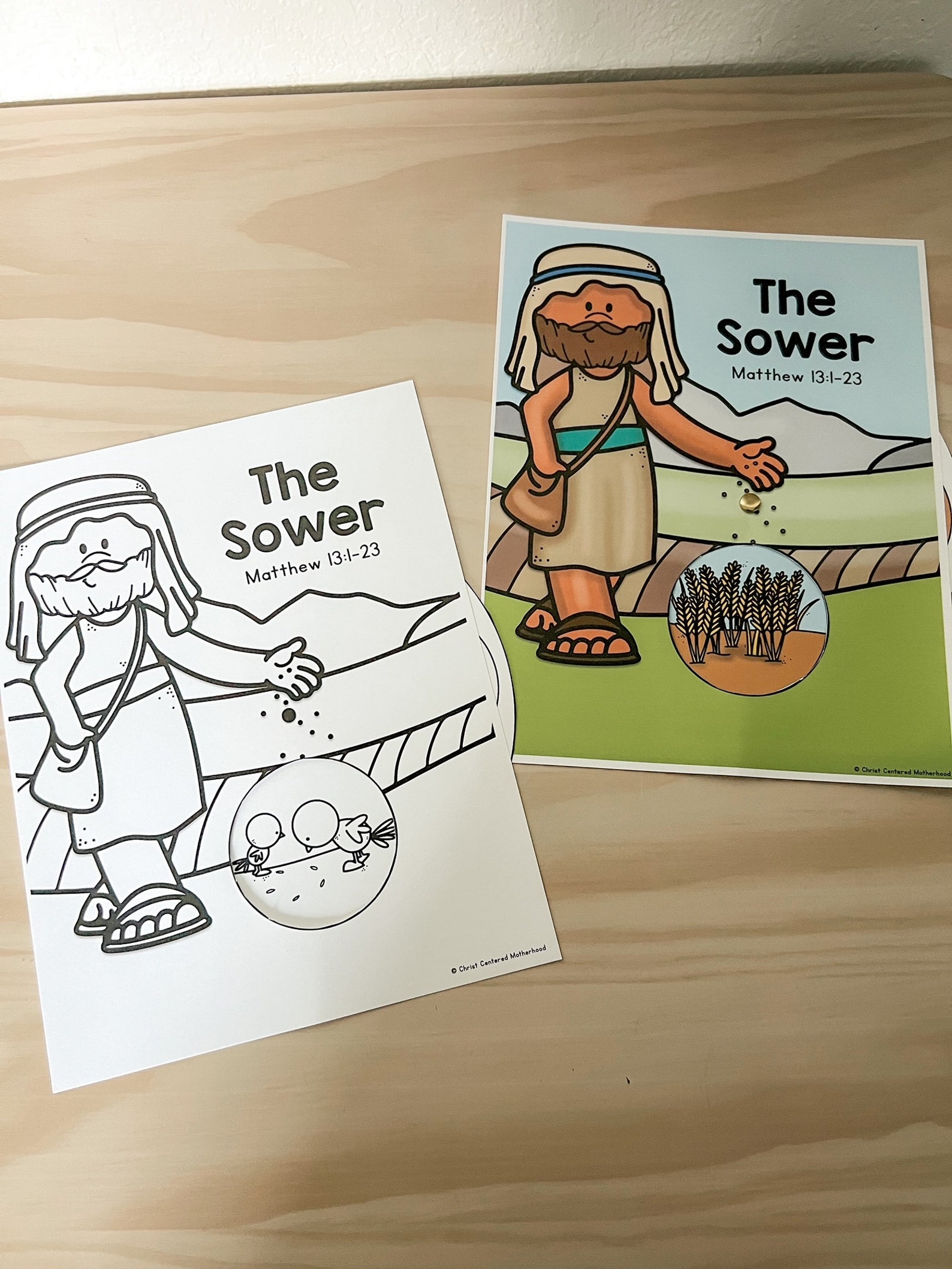 The Sower Parable of Jesus Craft Spinner Activity for Kids Homeschool ...