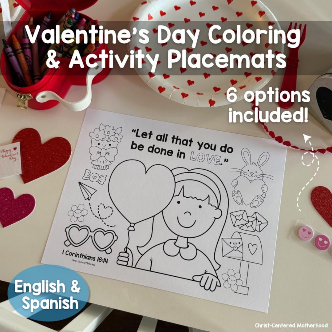 Valentine's Day Bible Verse Coloring and Activity Placemats 1 ...