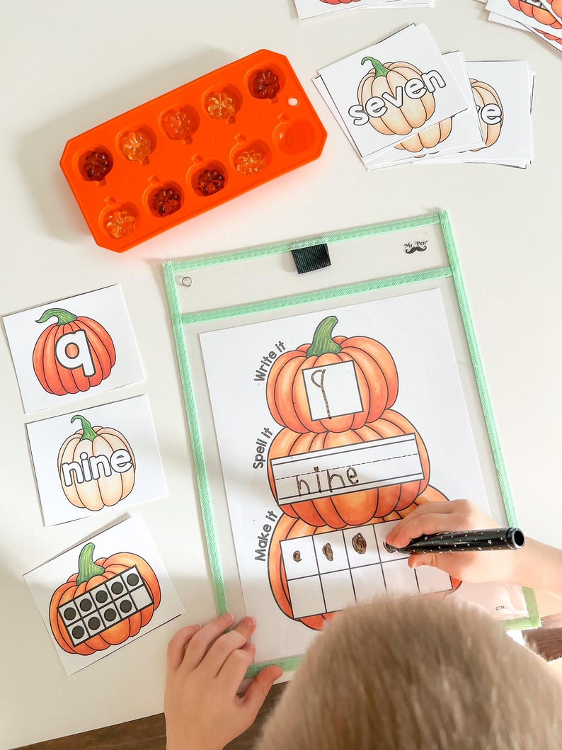 Numbers 0-20 Pumpkin Math Activity for Fall Number Sense Cards, Dry ...