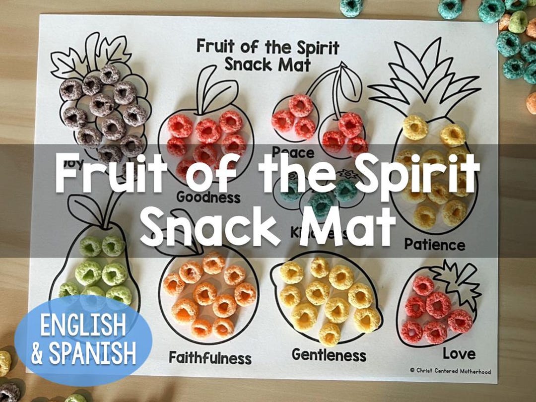 Fruit of the Spirit Fruit Loop Snack Mat Activity English AND Spanish ...