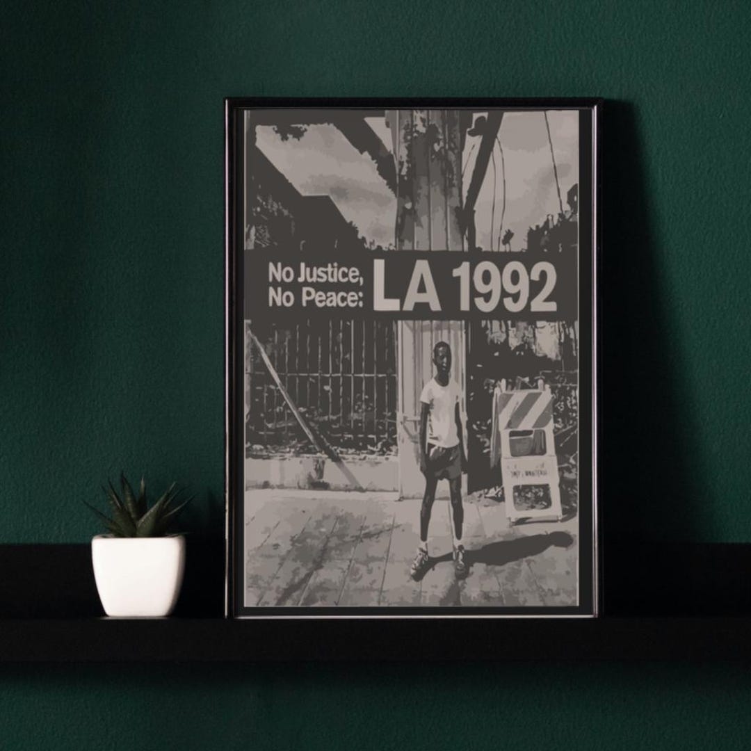 LA 1992 Protest Art Print, Vintage Civil Rights Poster (digital ...