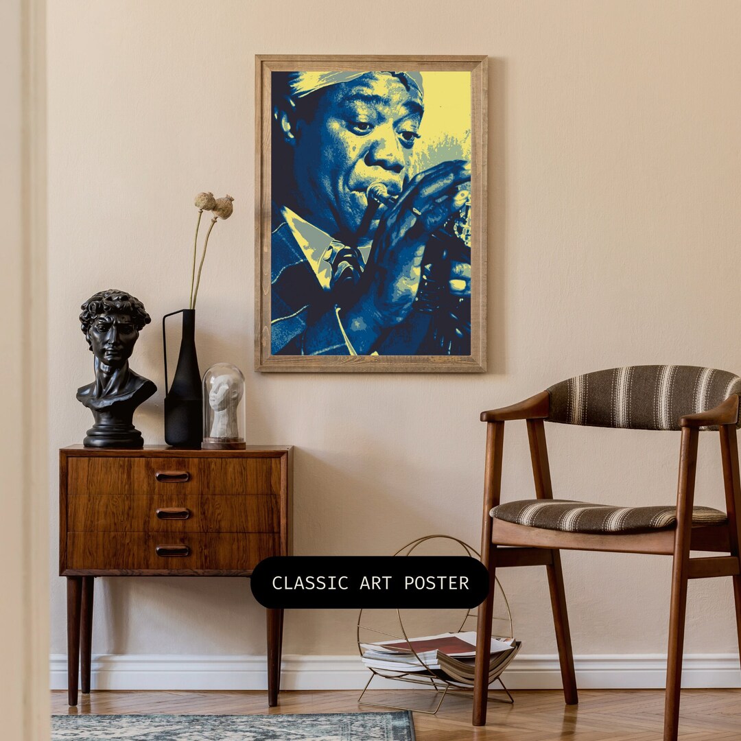 Artful Vintage Louis Armstrong Print| Pop Art Digital Download for Art ...