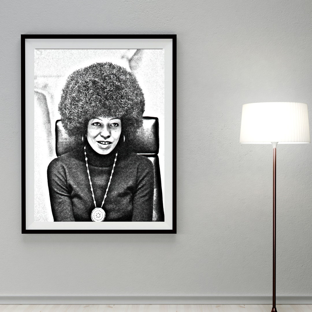Angela Davis Hand Sketched Digital Wall Art Print, Black History Wall ...