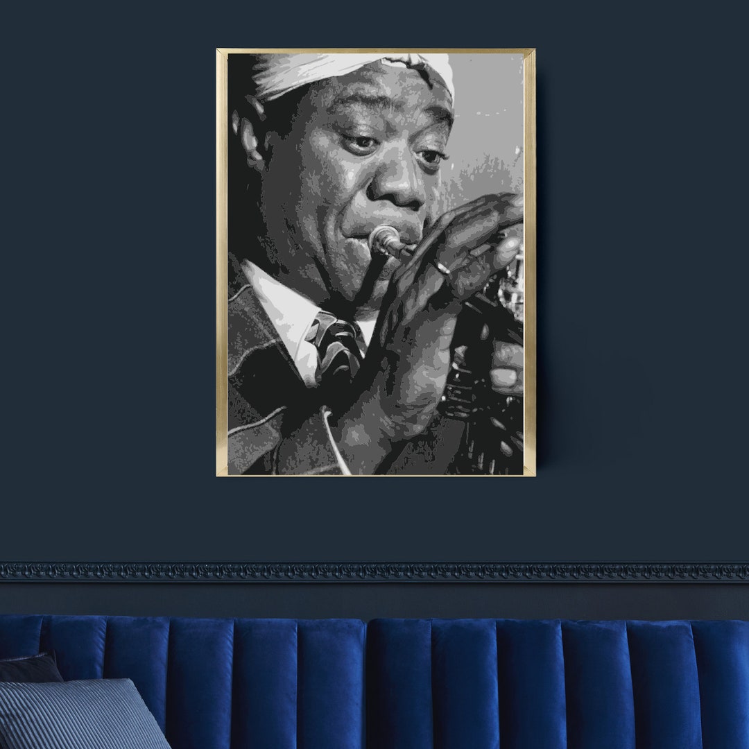 Vintage Louis Armstrong Digital Download Art Print Jazz Trumpet Legend ...