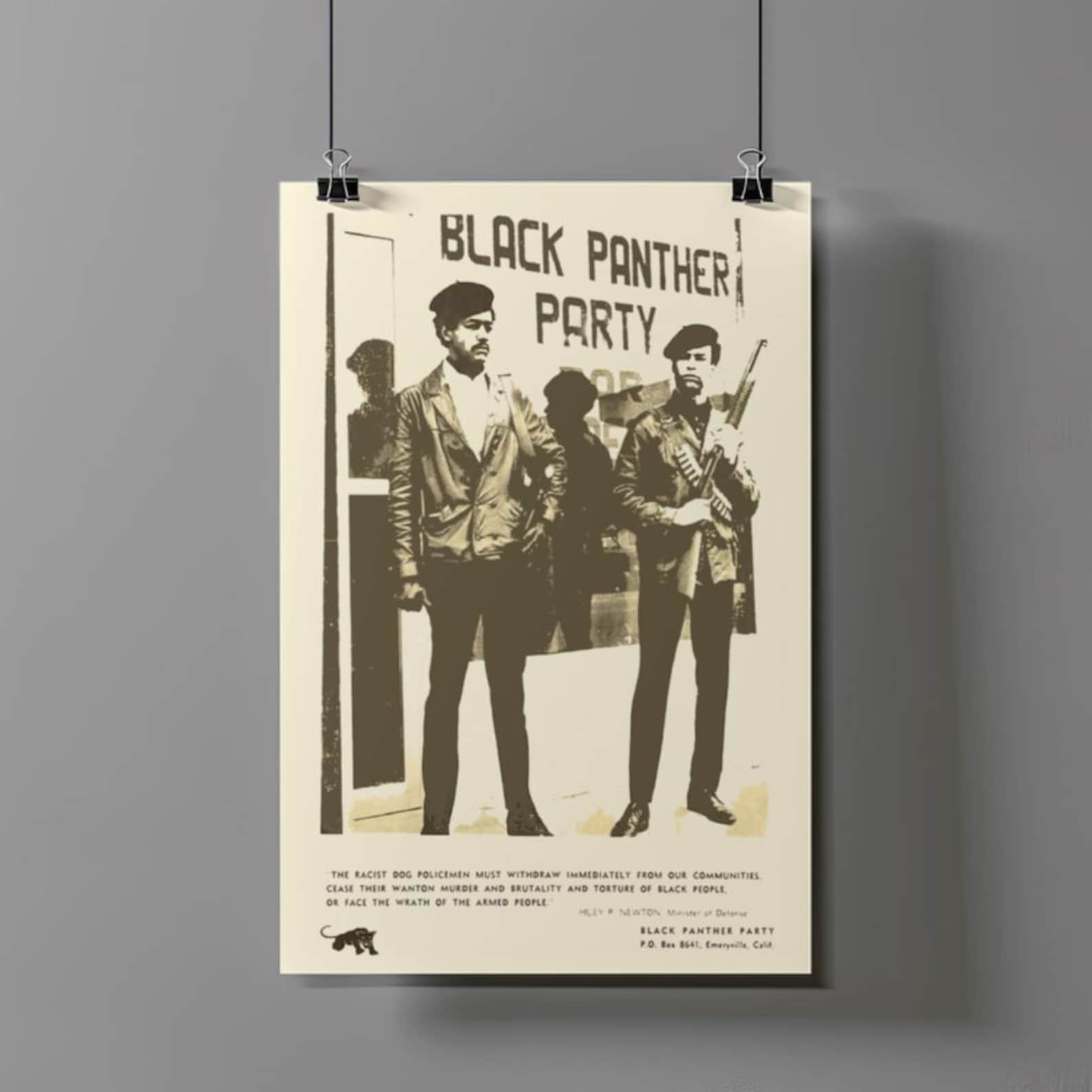 Black Panther Party Art Print | Huey P. Newton, Civil Rights (digital ...