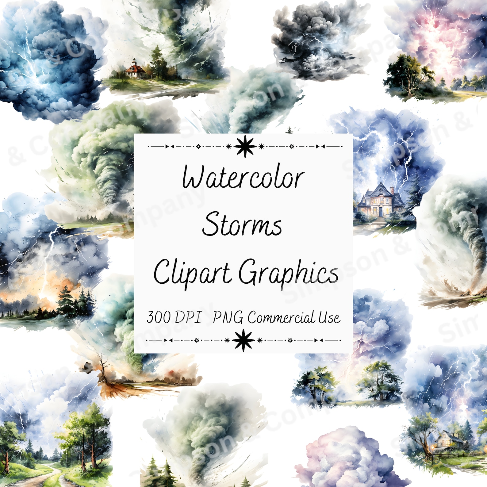 35 PNG Watercolor Storms Clipart, Tornado Clipart, Lightning Clipart ...