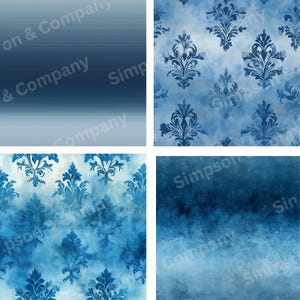 20 Blue Ombre Seamless Digital Paper, JPEG, 12" X 12", Scrapbook Paper ...