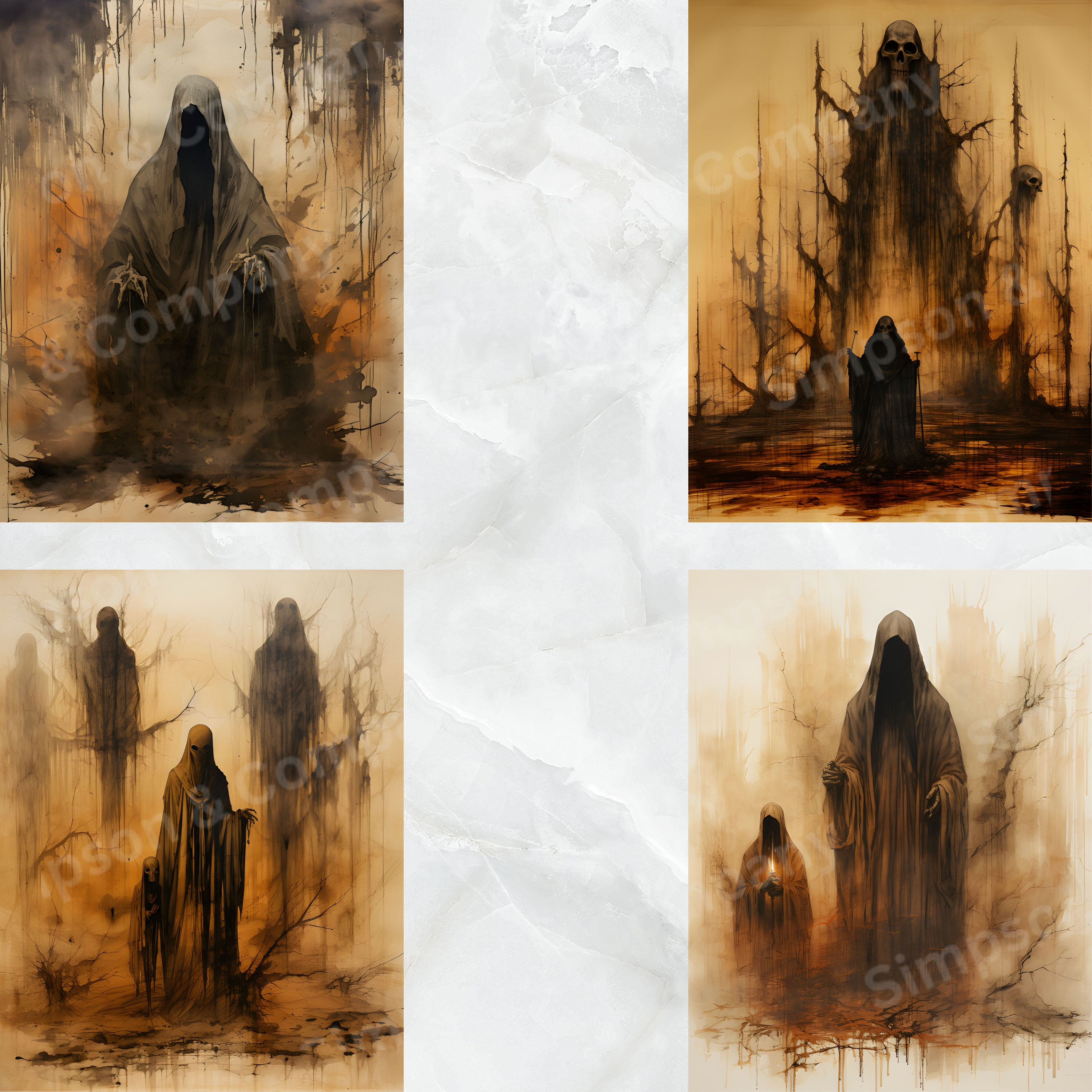 20 Ghosts Journal Paper, Digital Paper JPEG, 8.5 X 11, Scrapbook Paper ...