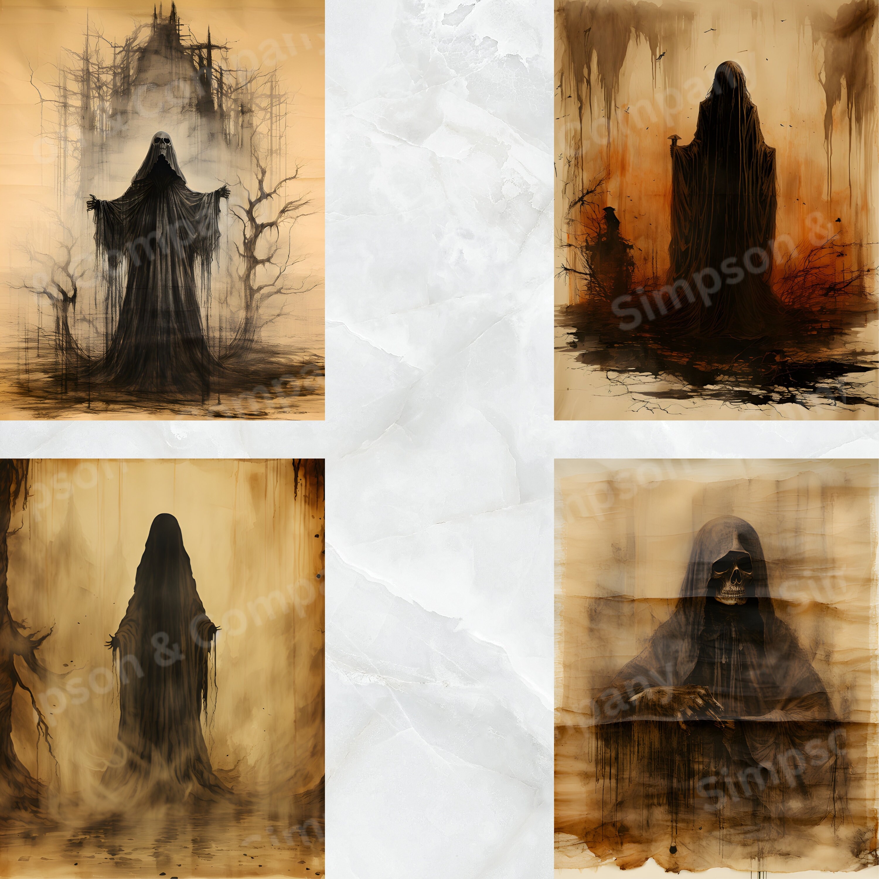 20 Ghosts Journal Paper, Digital Paper JPEG, 8.5 X 11, Scrapbook Paper ...