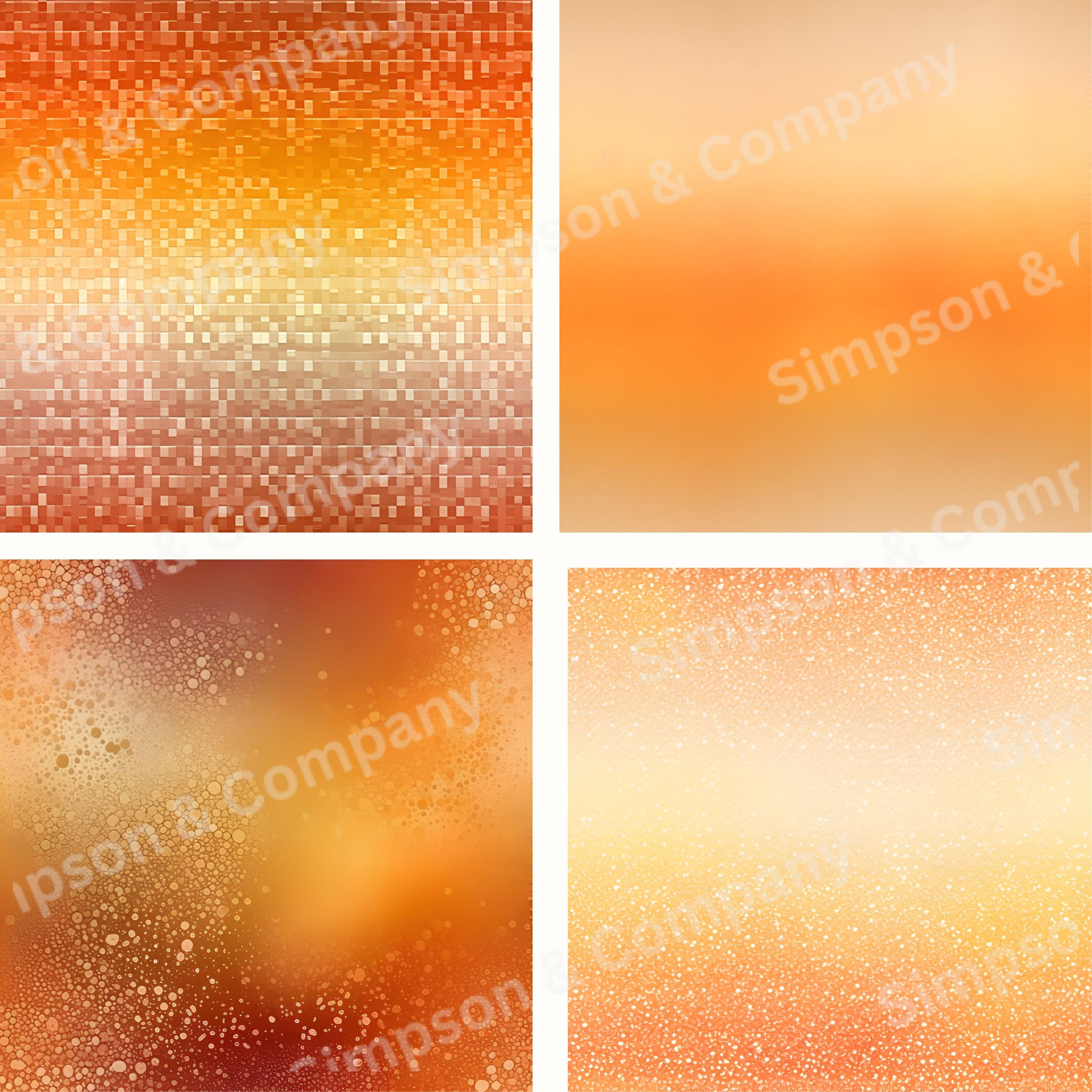 20 Orange Gradient Backgrounds Seamless Digital Paper, JPEG, 12 X 12 ...