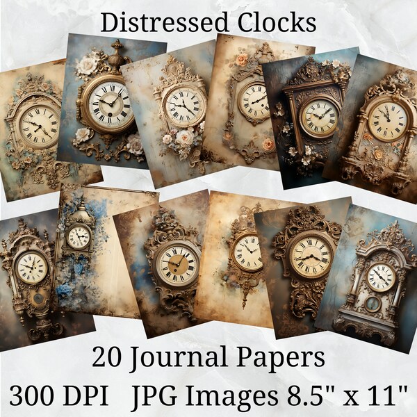 Distressed Clock - Etsy