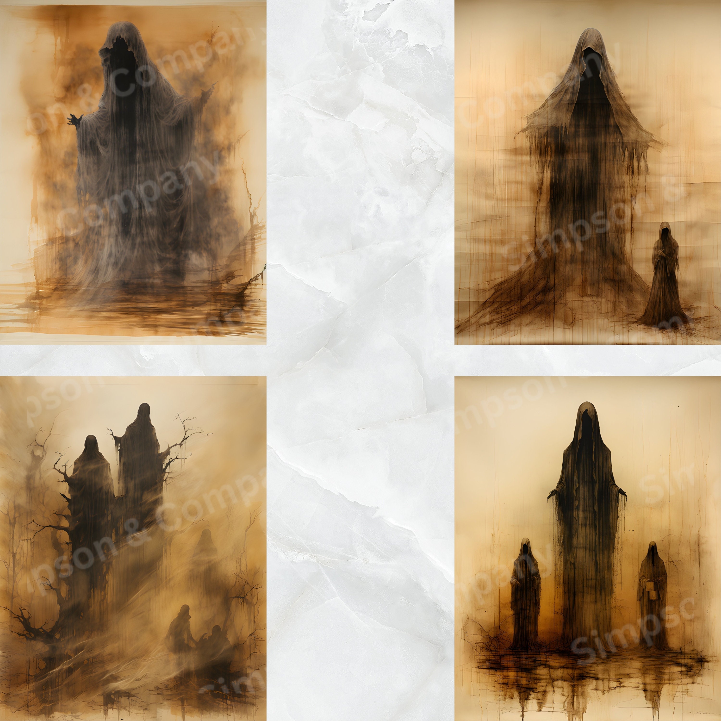 20 Ghosts Journal Paper, Digital Paper JPEG, 8.5 X 11, Scrapbook Paper ...